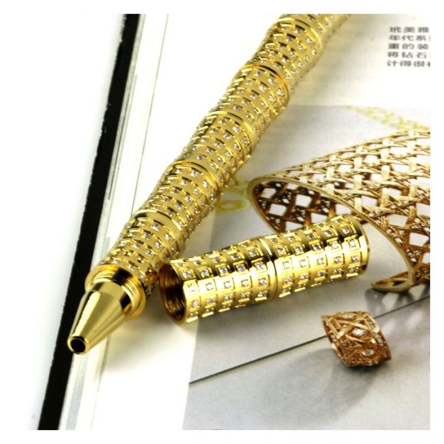 Luxury 24k gold diamond special design pen