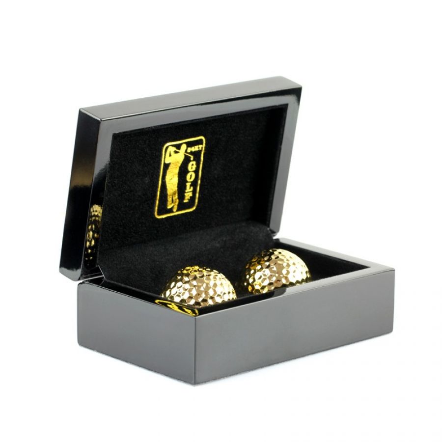 Luxury 24k gold golf ball with wooden box