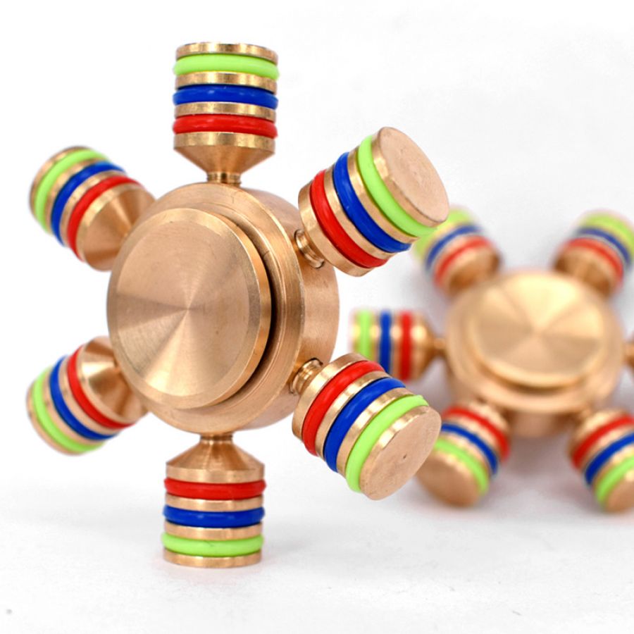 6 sided fidget Hand spinner finger brass fidget spinner toy