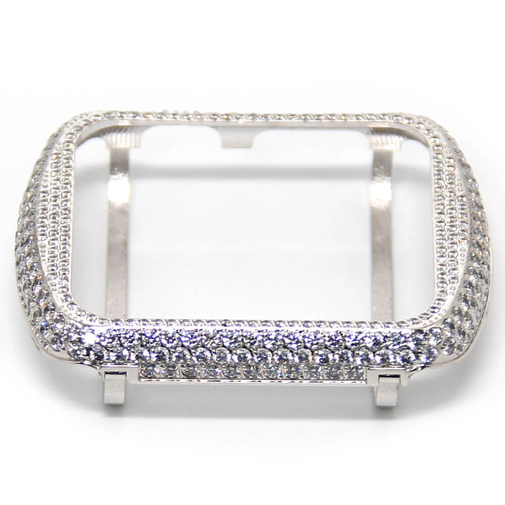 Crystal diamonds bright silver alloy case for apple watch