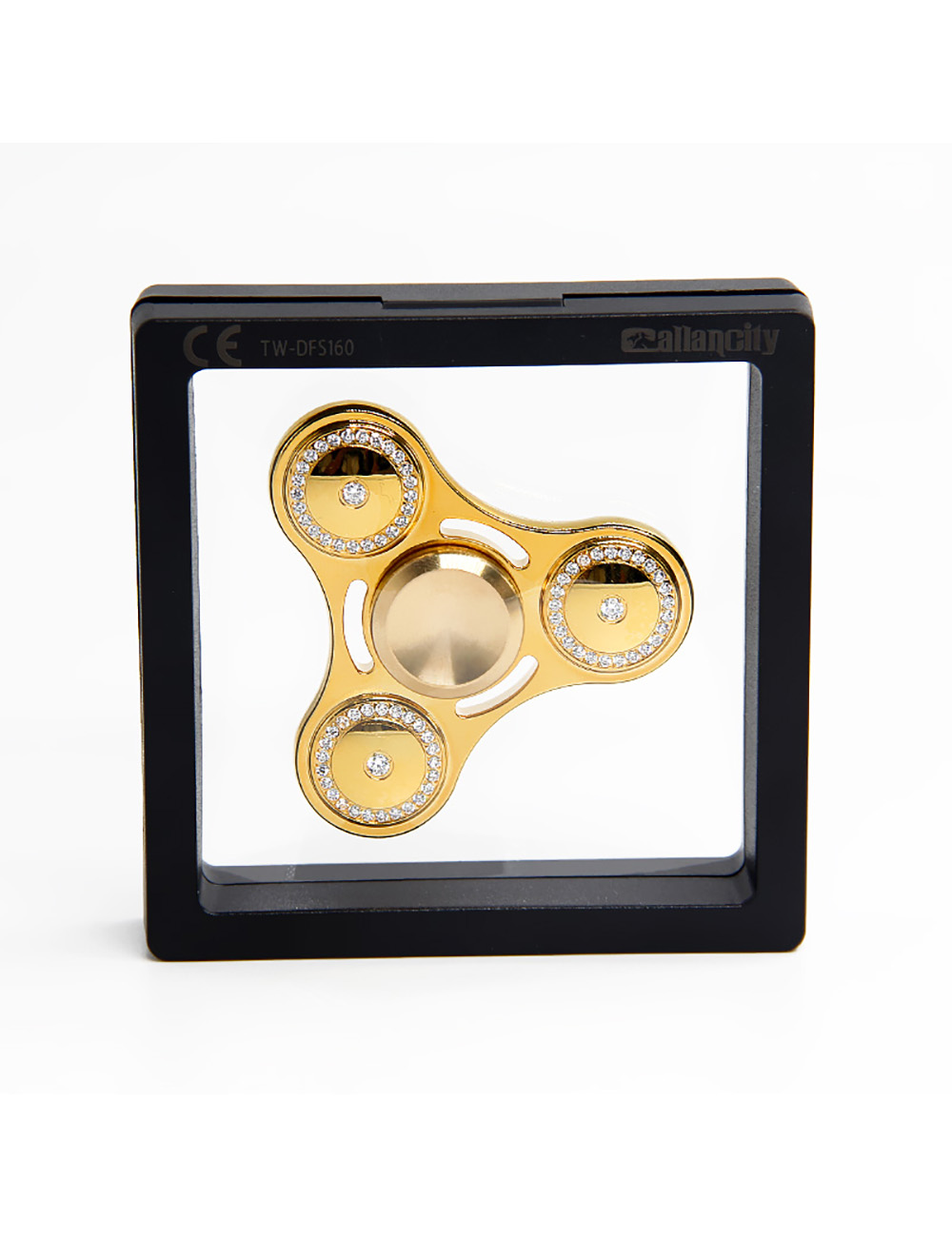 luxury 24kt gold plated brass fidget spinner with diamonds