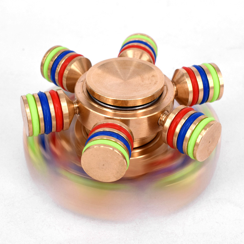 6 sided fidget Hand spinner finger brass fidget spinner toy
