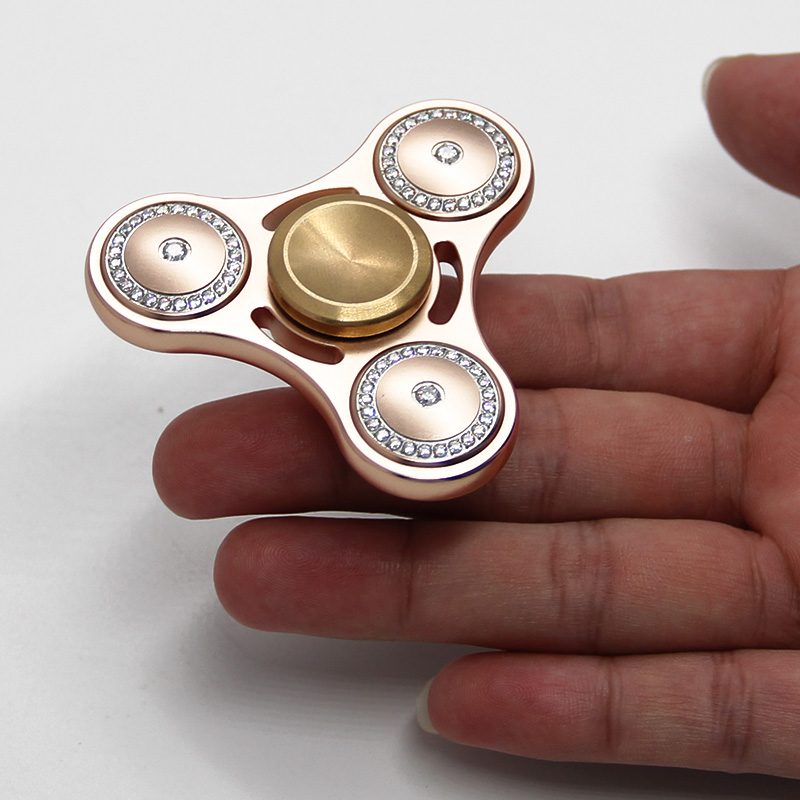 Luxury diamond Hand Fidget Spinner Zinc Alloy Finger Gyroscope Focus Toy